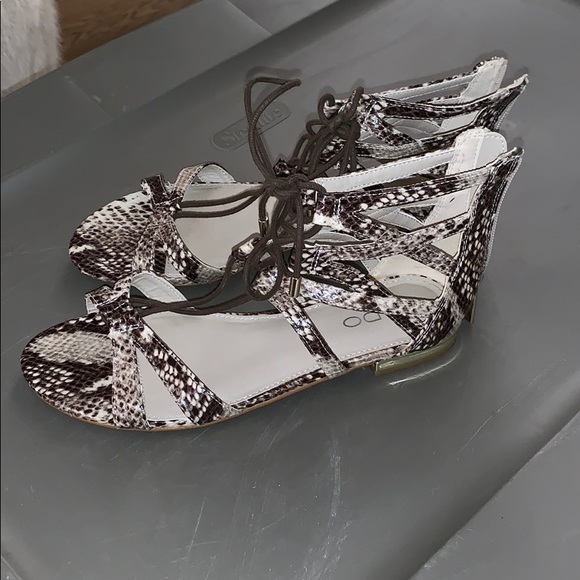 Aldo | Shoes | Lace Up Faux Snake Skin Sandals | Poshmark